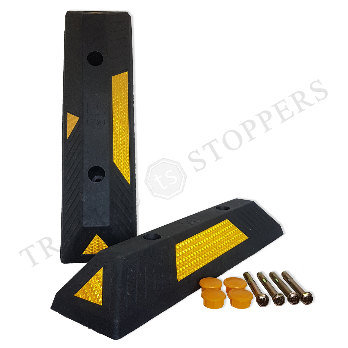 Rubber Parking Wheel Stops that Protect Vehicle Bumper & Garage Wall ...