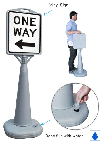 Indoor/Outdoor Floor Pavement Sign Display Stand on Water-base ...