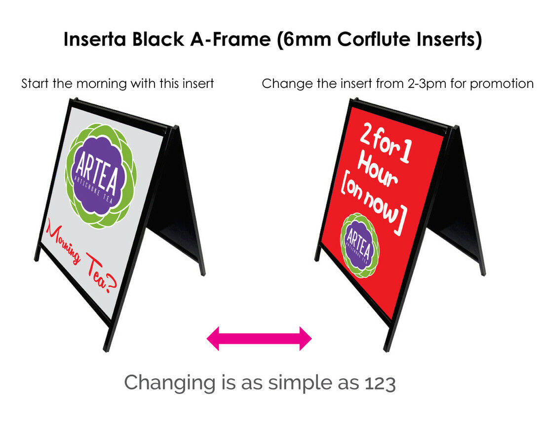Corflute Insert A-frame/Sandwich Board Advertising Display Poster Stan ...