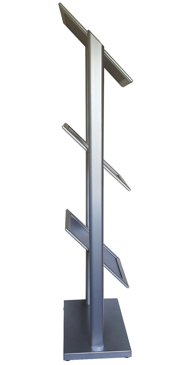3-Tier Tilted Display Advertising Poster Stand with Practical Snap Loc ...